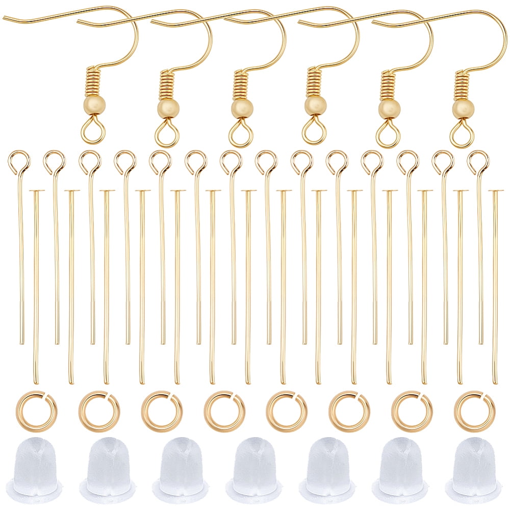 1 Box 260Pcs Earring Making Kits 18K Gold Plated Brass Earring Hooks ...