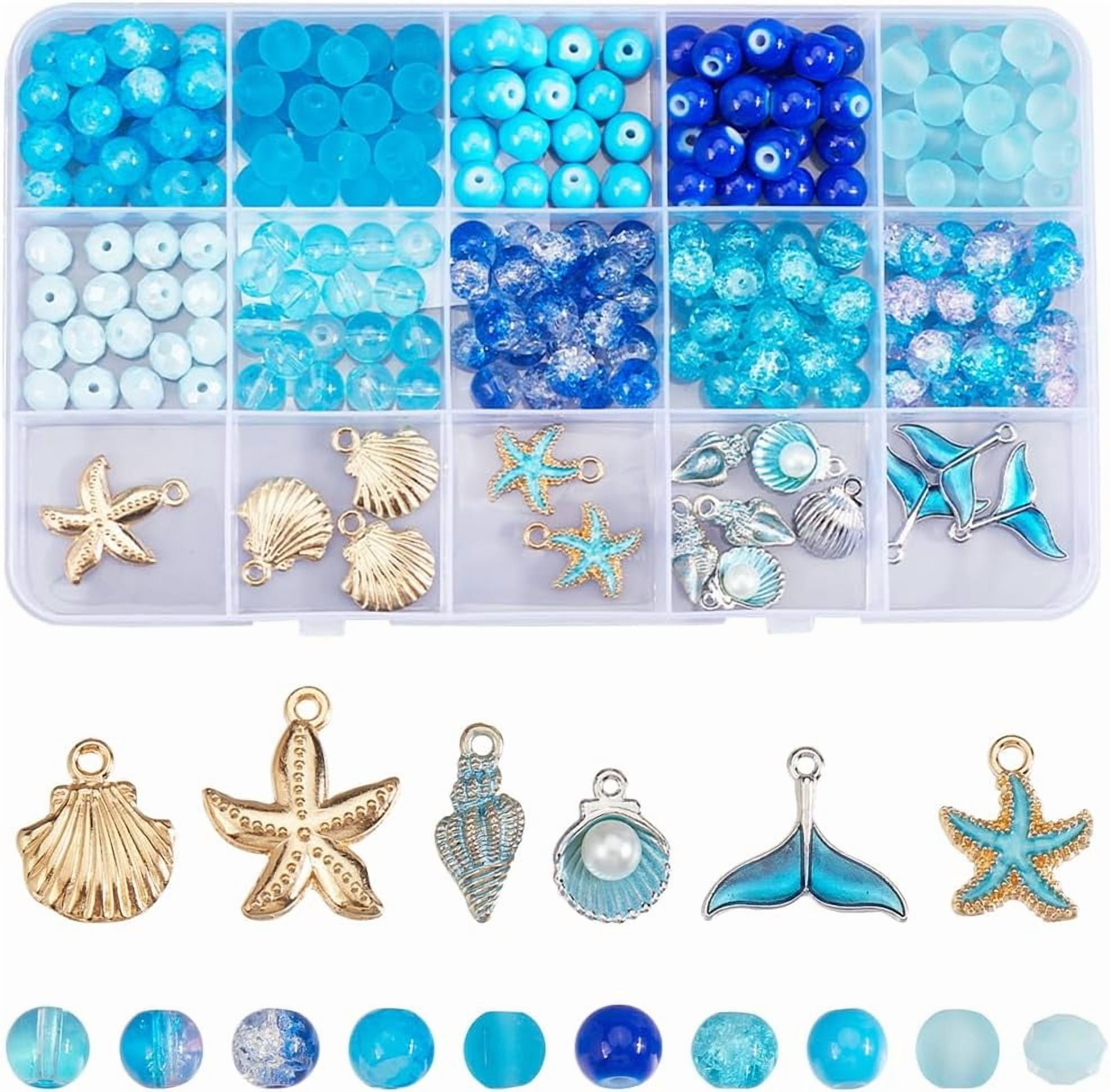 1 Box 274Pcs Glass Beads Kit Ocean Beads Hawaii Summer Sea Shell ...