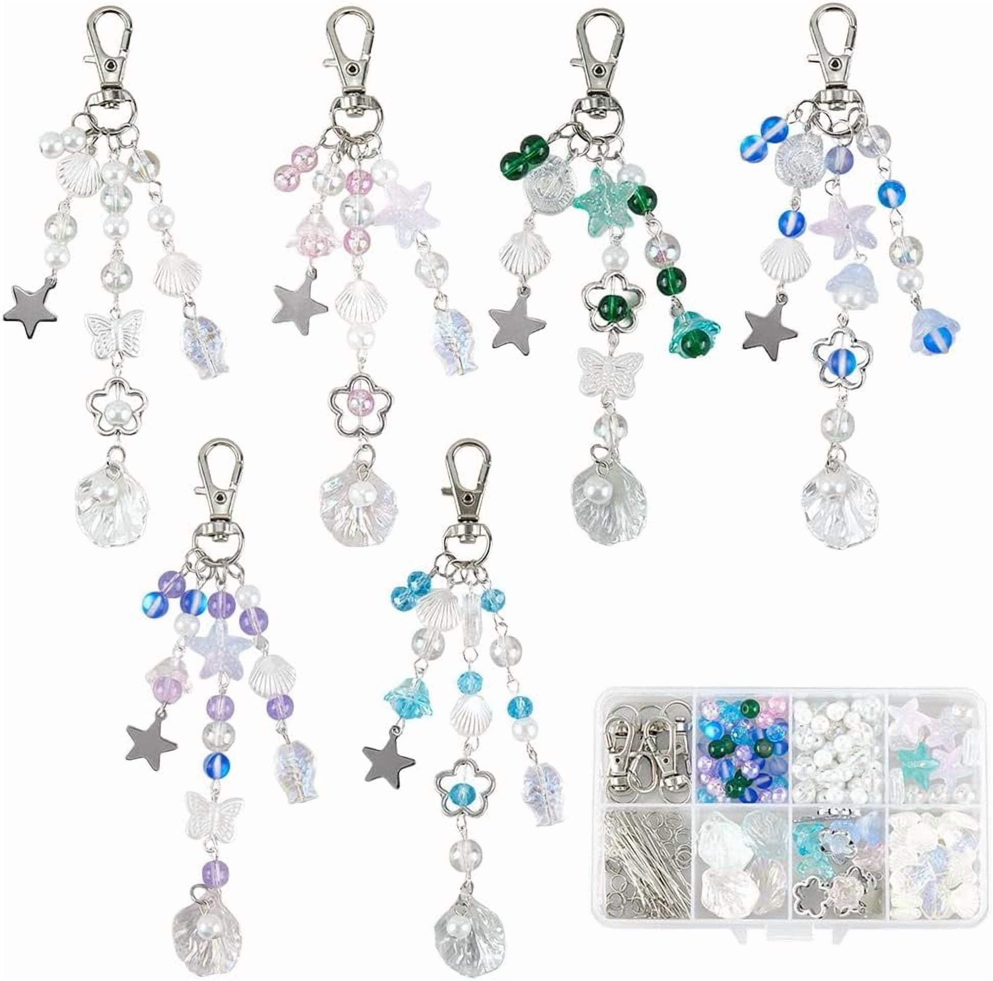 1 Box 274Pcs Keychain Making Kit Ocean Key Chain Starfish BeadsSea ...