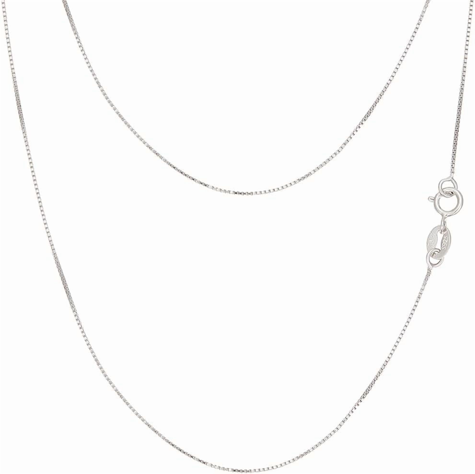 1 Box 2Pcs 925 Sterling Silver Italian Box Chain Necklace 18 inch Thin ...