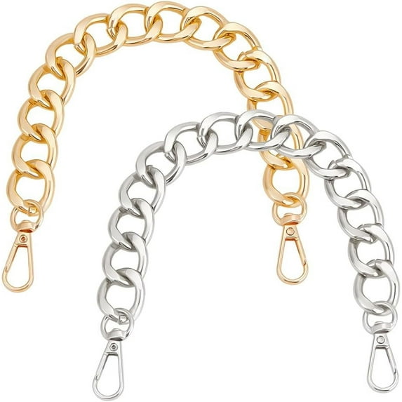 1 Box 2Pcs Bag Extender Chain 11.8 Inch Gold Silver Aluminum Purse ...
