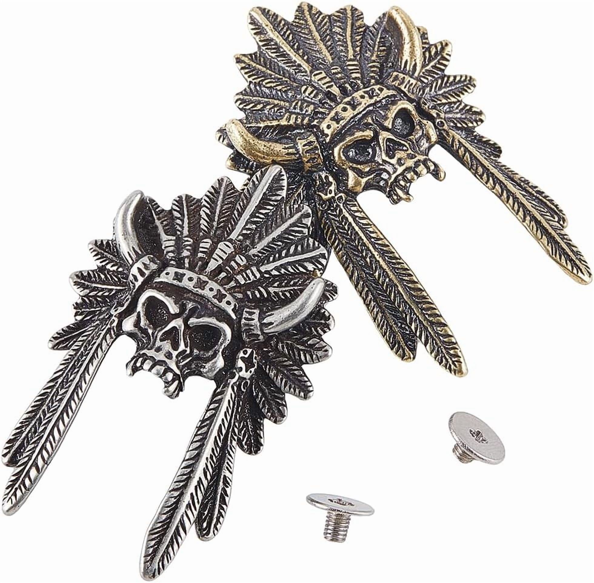 1 Box 2Pcs Conchos Screw Back Brass Tibetan Bronze Gold Silver Indian ...
