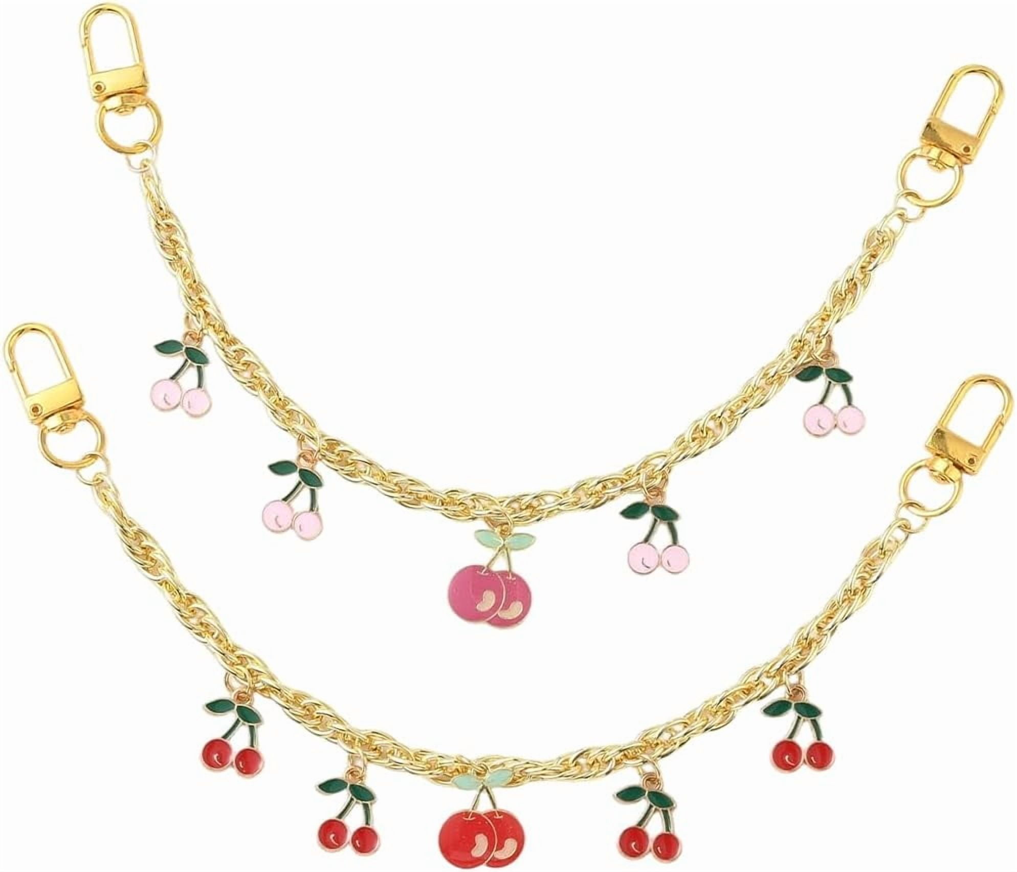1 Box 2pcs Fruit Bag Chain Bag Chain Extender Red Green Pink Enamel ...