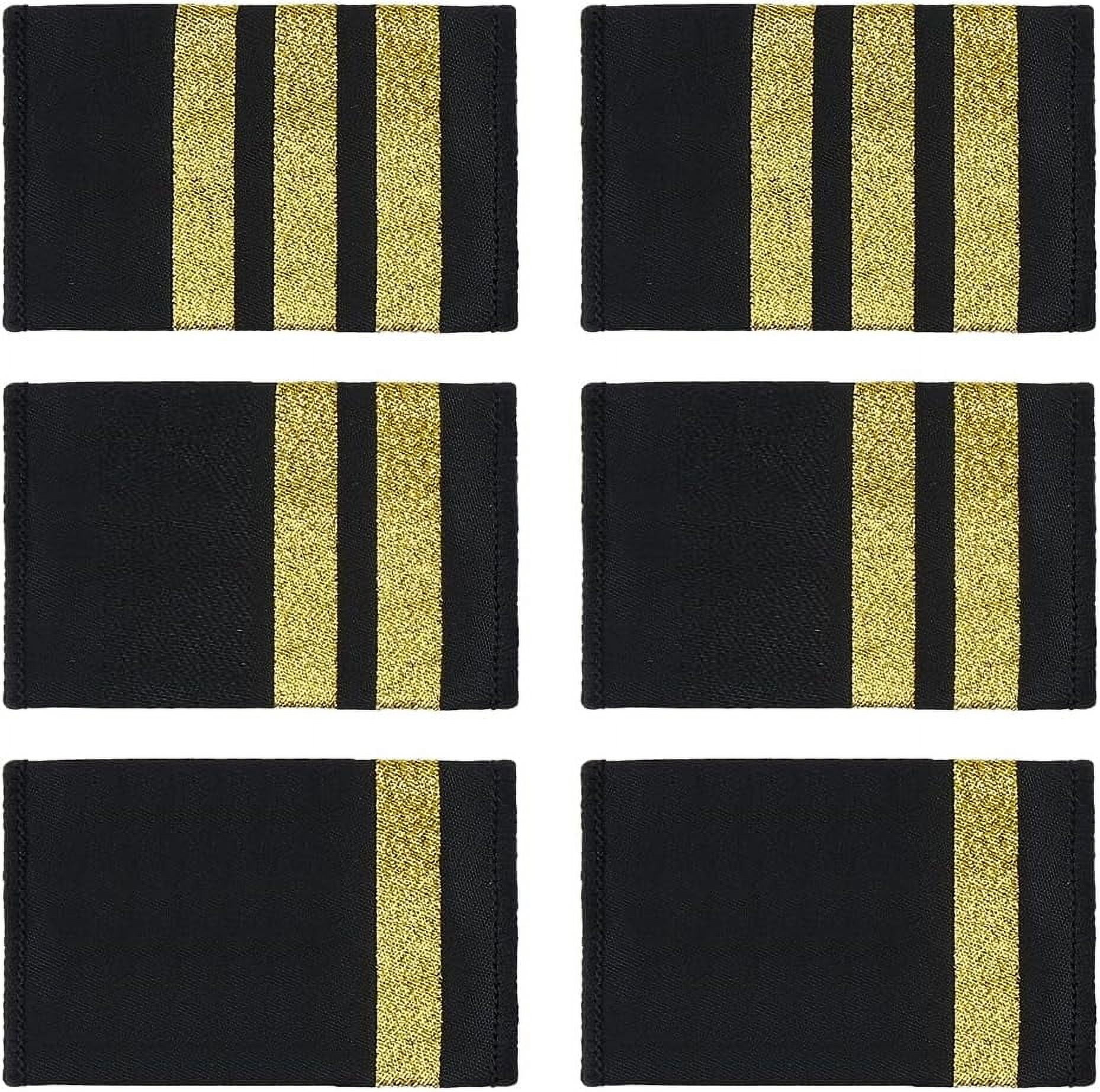 1 Box 3 Pairs 3 Styles Polyester Pilot Uniform Epaulets Black Aviators ...