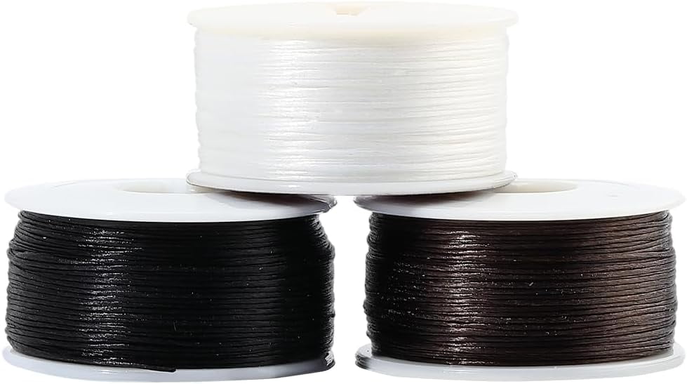 1 Box 3 Rolls 150 Yards 0.1MM Nylon Beading Cord Special Coated White ...