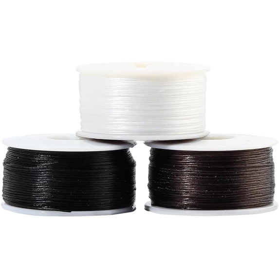 1 Box 3 Rolls 150 Yards 0.1MM Nylon Beading Cord Special Coated White ...