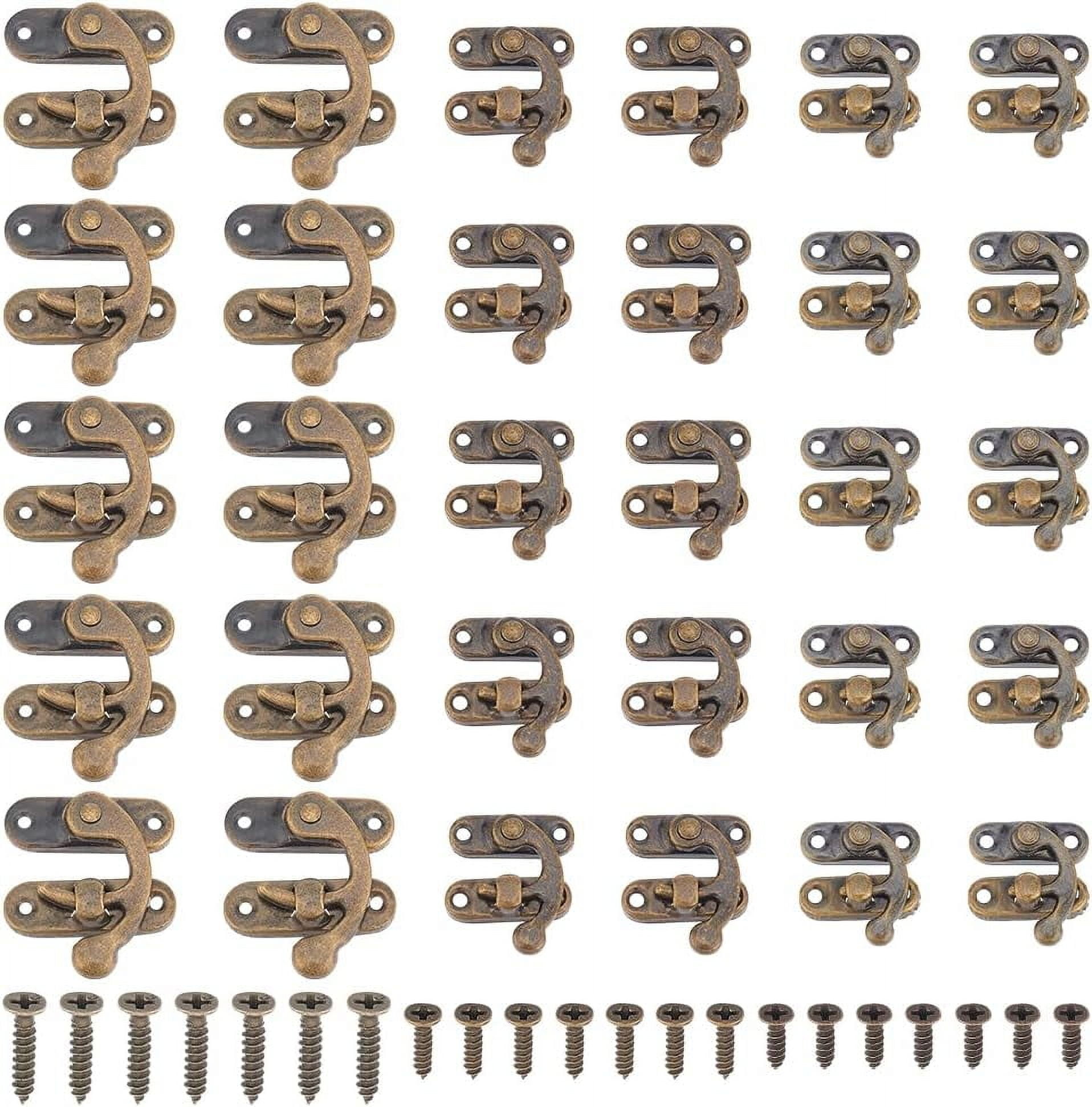 1 Box 3 Styles Iron Latch Hook Hasp Horn Lock with Screws Antique ...