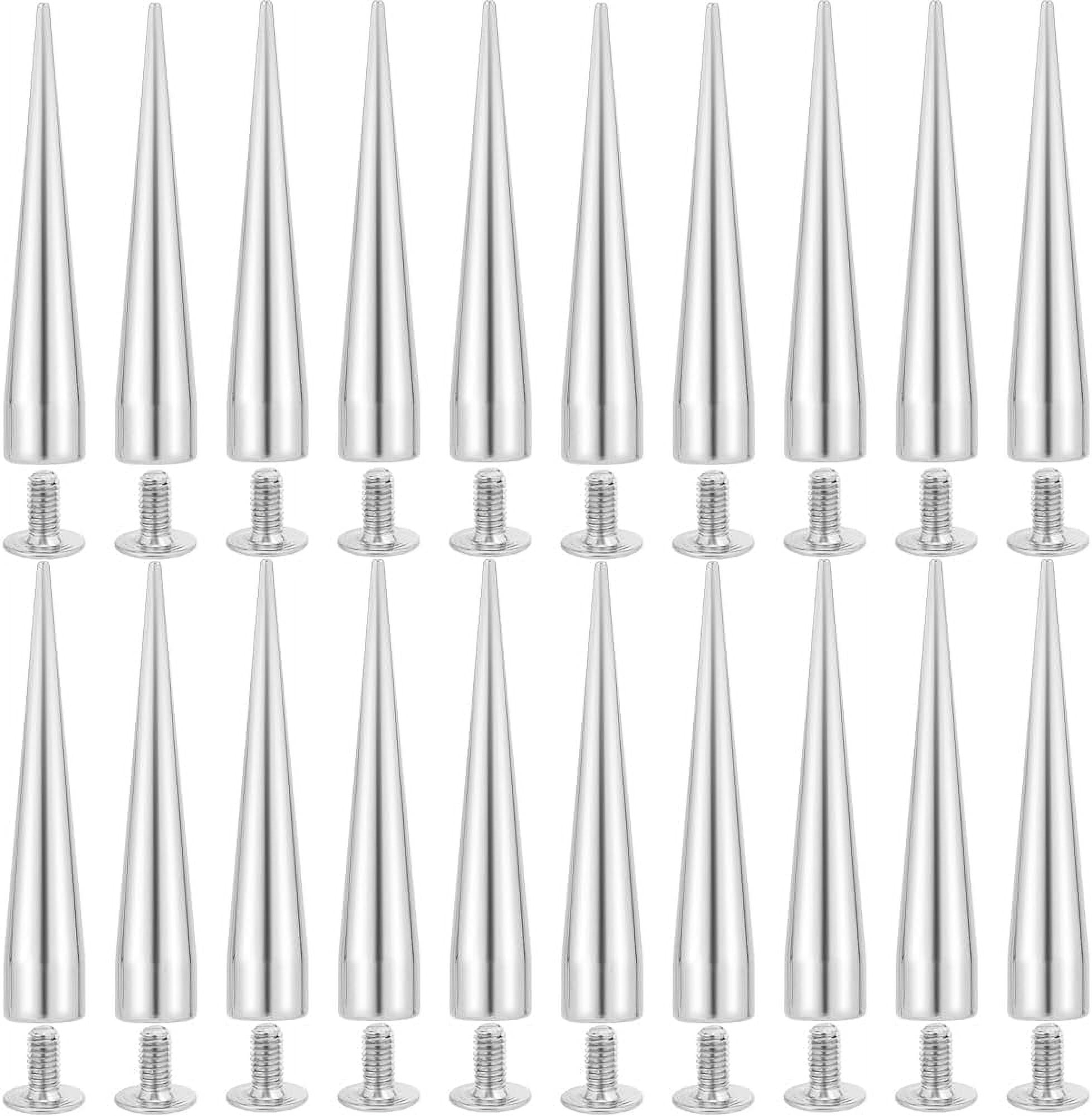 1 Box 30 Sets 40mm Silver Spikes Metal Alloy Spike Studs Cone Punk ...