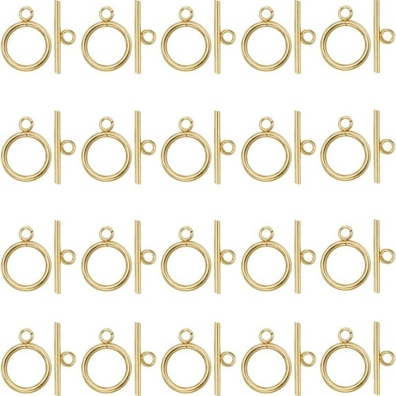 1 Box 30 Sets Real 18K Gold Plated Clasps Stainless Steel Toggle Clasp ...
