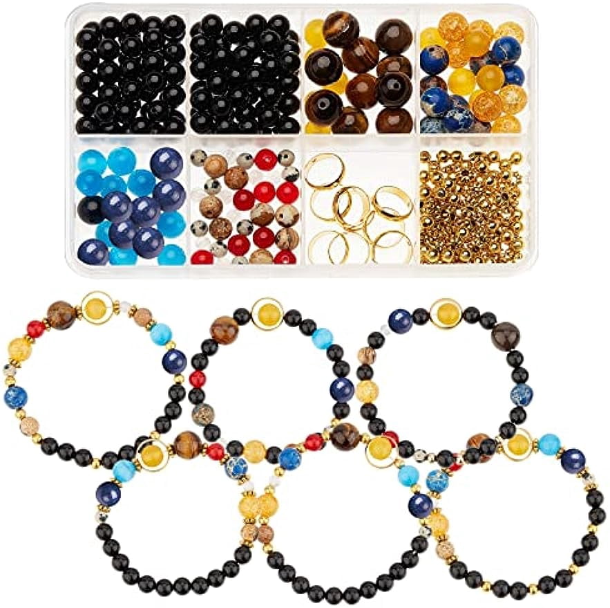 1 Box 300+Pcs DIY 10 Sets Solar System Bracelets Kit Galaxy Universe ...