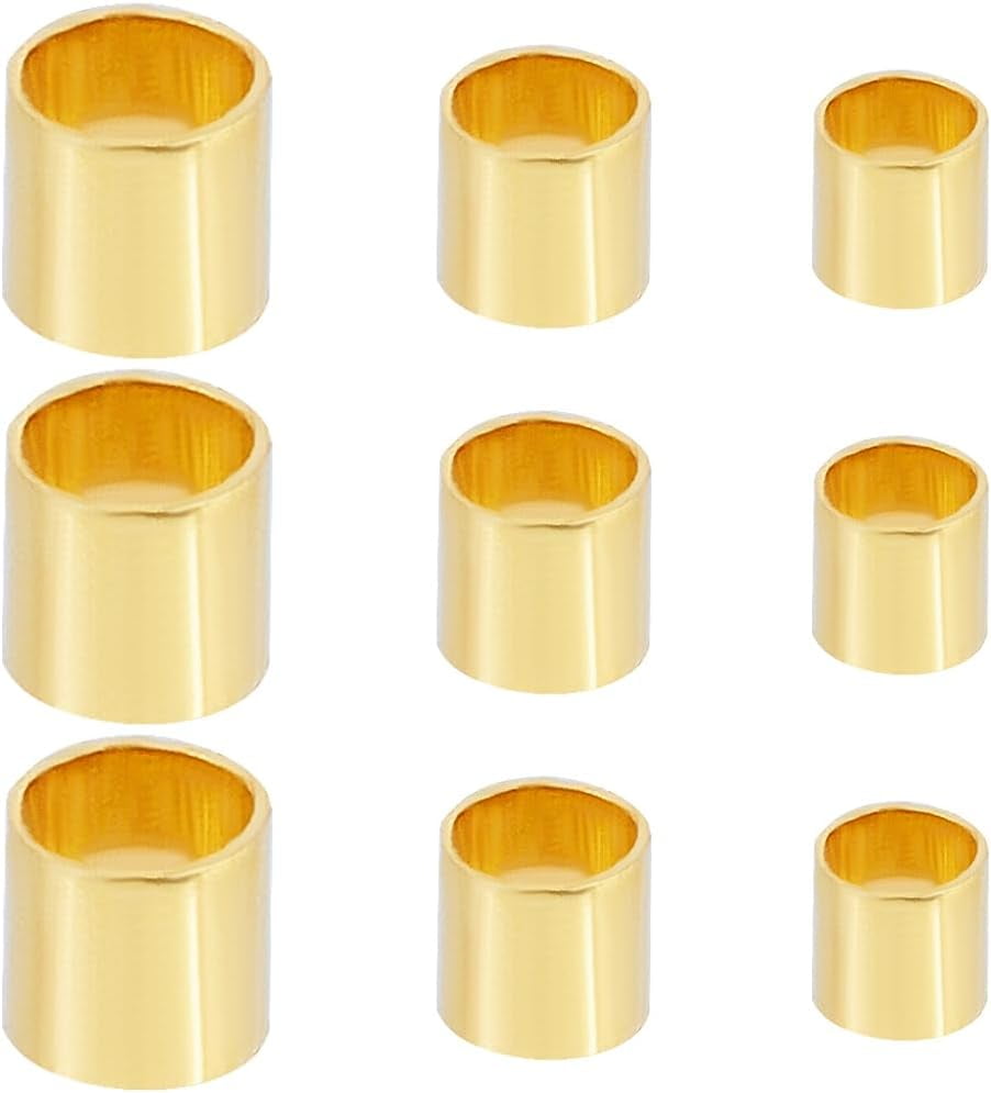 1 Box 3000Pcs 3 Sizes Bead End Crimps Brass Tube Crimp Beads Bulk ...