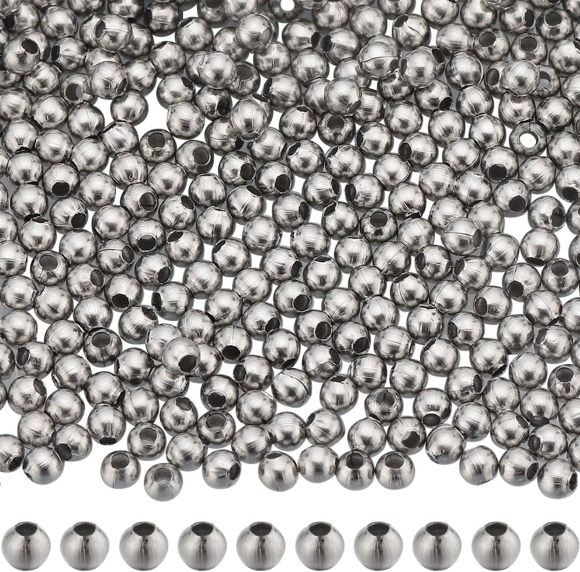 1 Box 3000Pcs Stainless Steel Beads Bulk 2mm Tiny Mini Round Bead ...