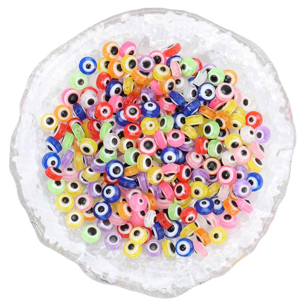 1 Box 300PCS 6MM Flat Round Beads with Holes Resin Handmade Opaque Red ...