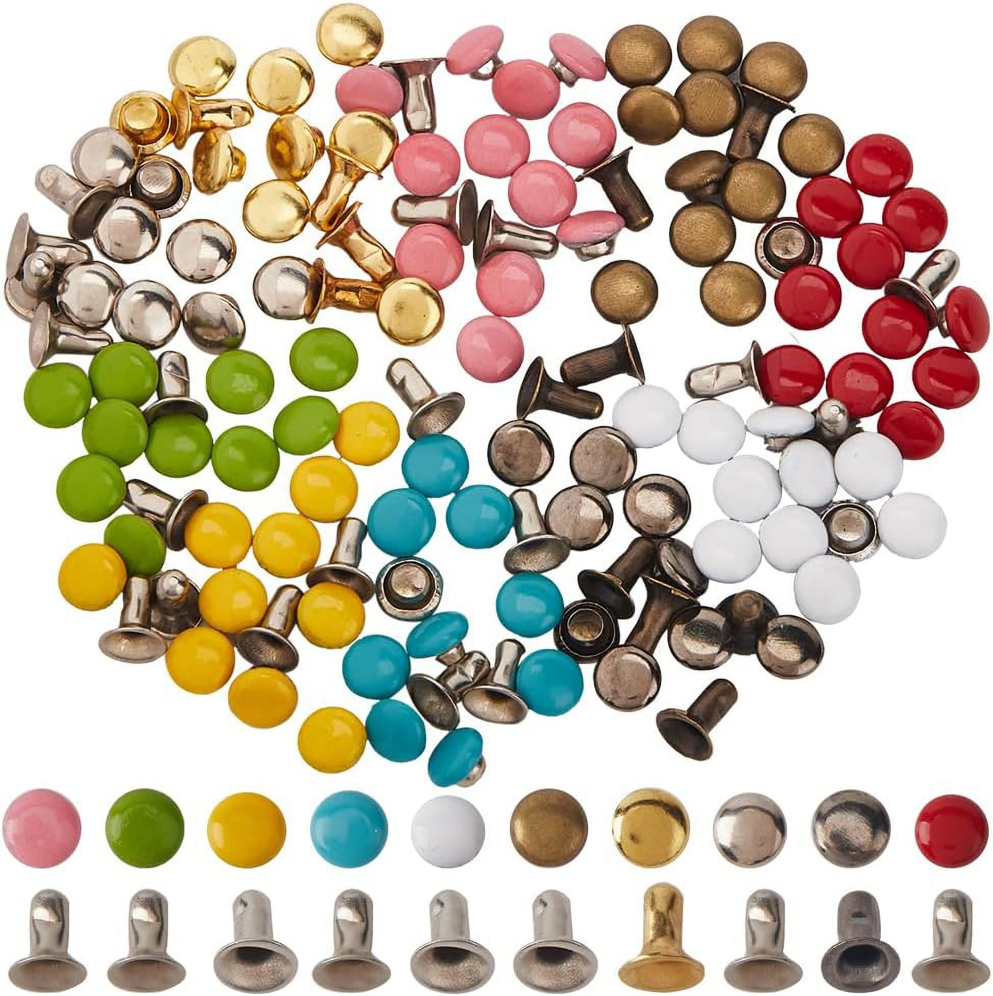 1 Box 300Pcs 10 Colors Mini Rivet Studs Leather Rivets 4mm/0.16 inches ...