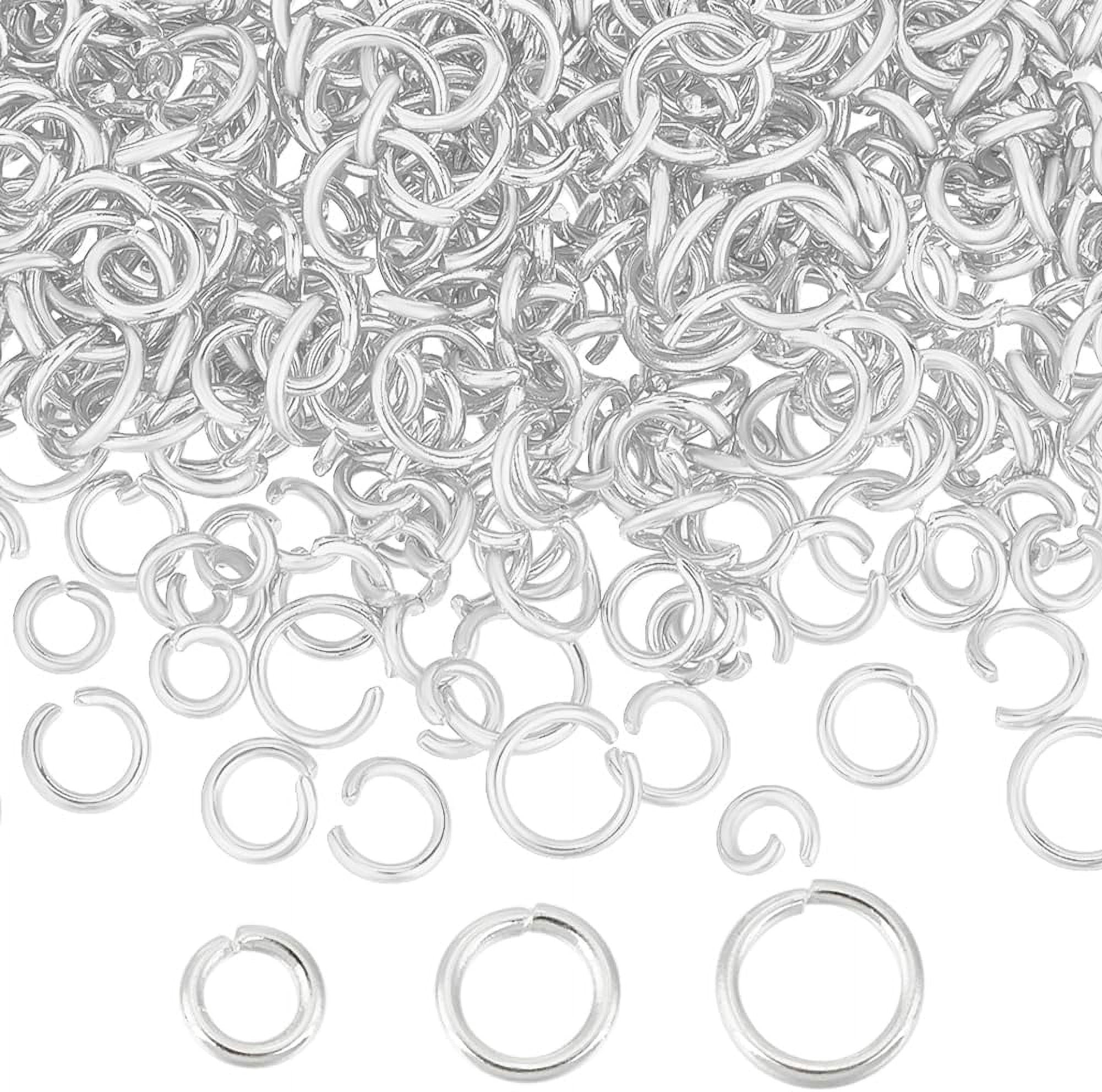 1 Box 300Pcs 4mm 5mm 6mm Stainless Steel Silver Single Loop Open Jump ...