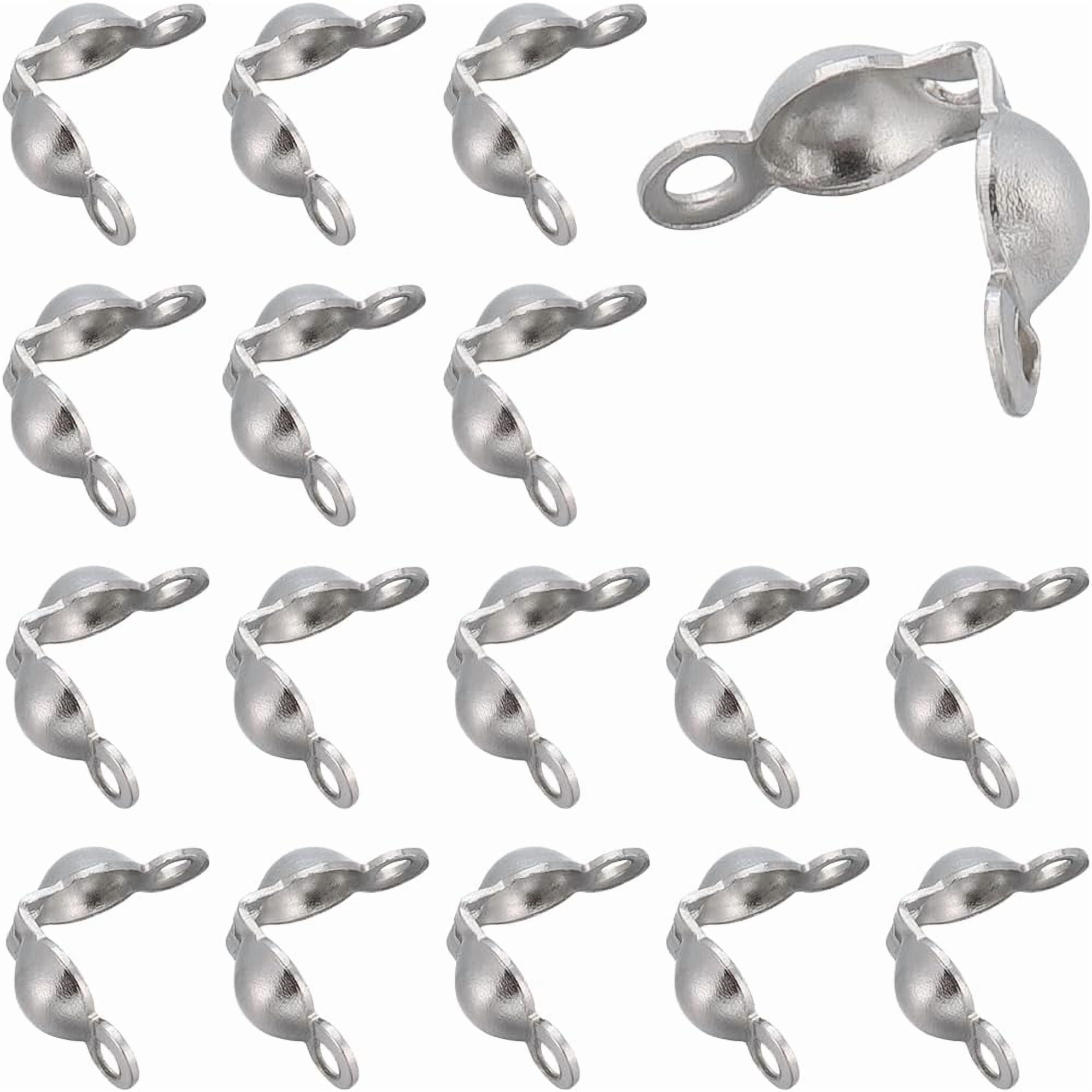 1 Box 300Pcs Bead Tips Knot Cover Open Bead Tips 304 Stainless Steel ...