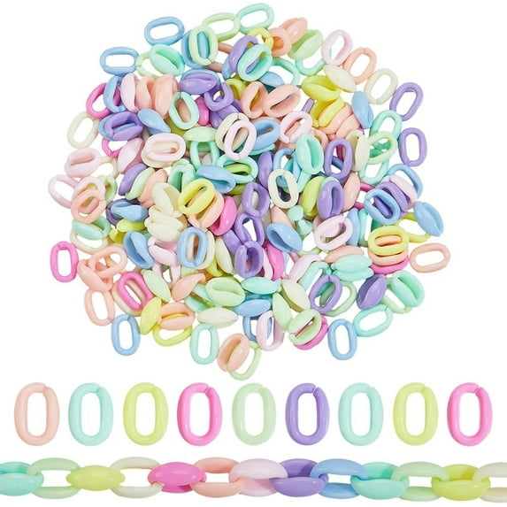 1 Box 300Pcs Random Colours Chain Links Opaque Acrylic Chain Linking ...