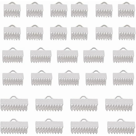 1 Box 300Pcs Ribbon Ends Ribbon End Clasps Ribbon Clasps Pinch Cord End ...