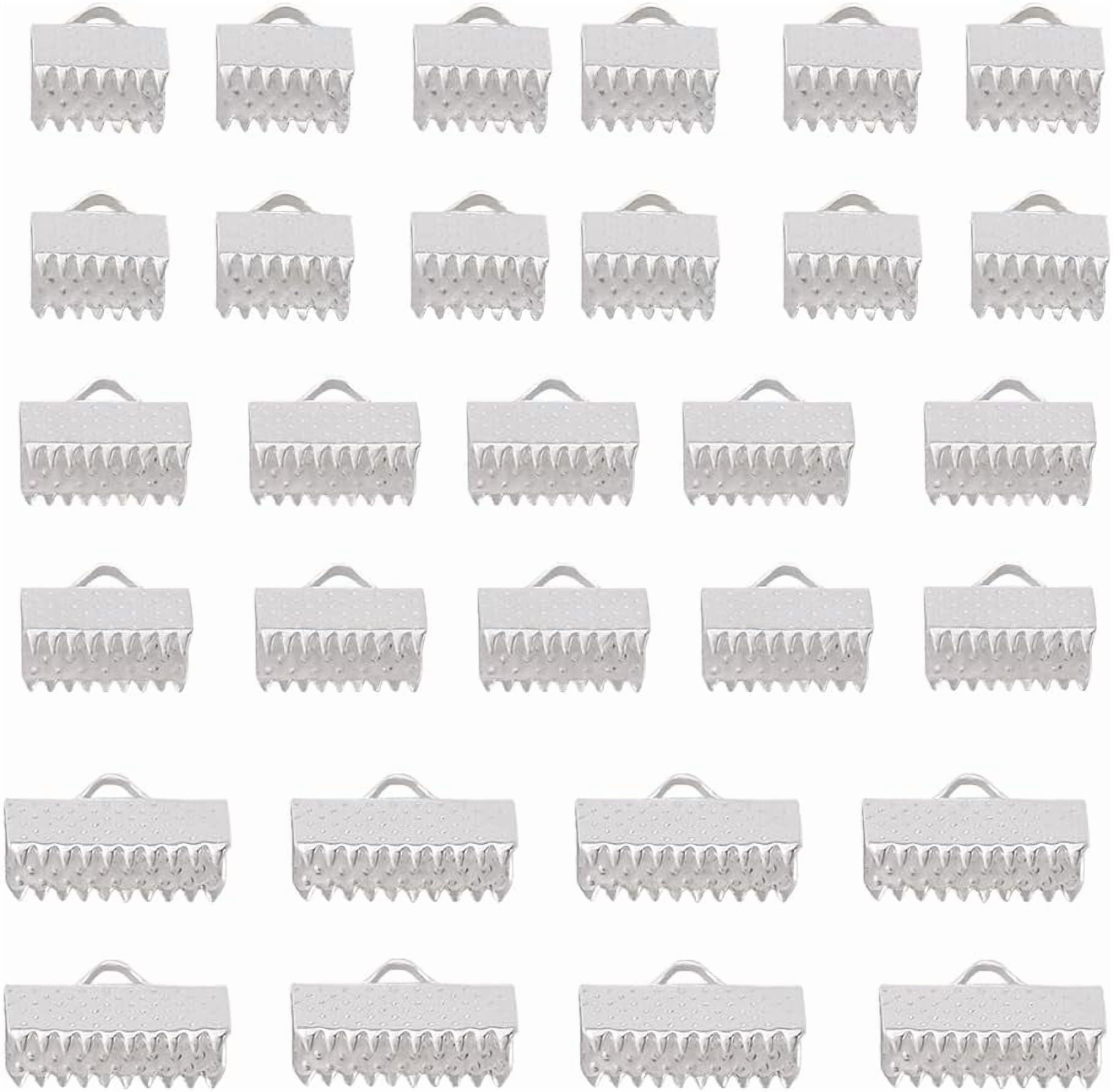 1 Box 300Pcs Ribbon Ends Ribbon End Clasps Ribbon Clasps Pinch Cord End ...