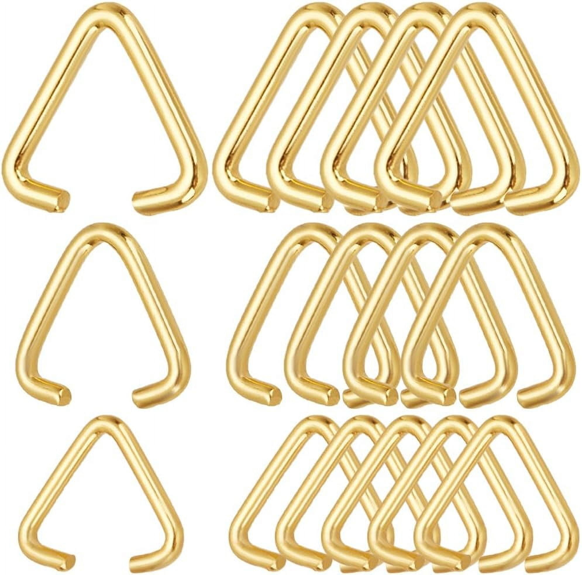 1 Box 300Pcs Triangle Open Hook Rings Metal Jump Rings Bulk Gold Iron ...