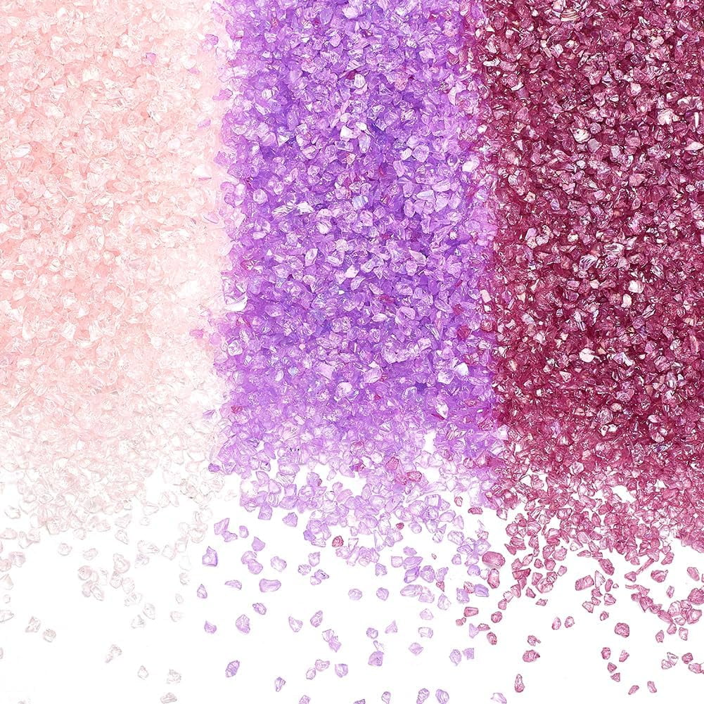 1 Box 300g 3 Colors Crushed Glass Bulk Broken Glass Glitter 1-4mm Mini ...