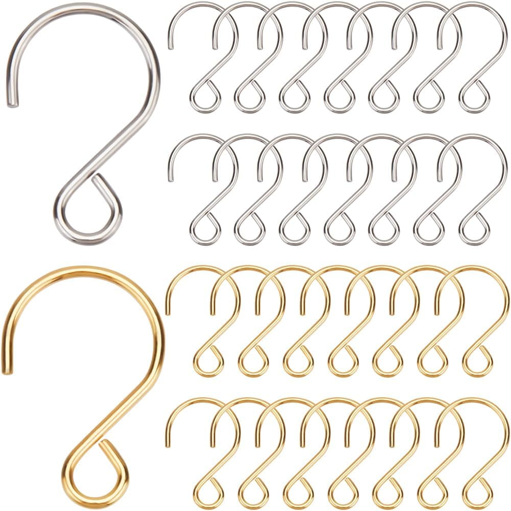 1 Box 300pcs S Shaped Hooks Stainless Steel Small S Shape Hooks Tiny ...