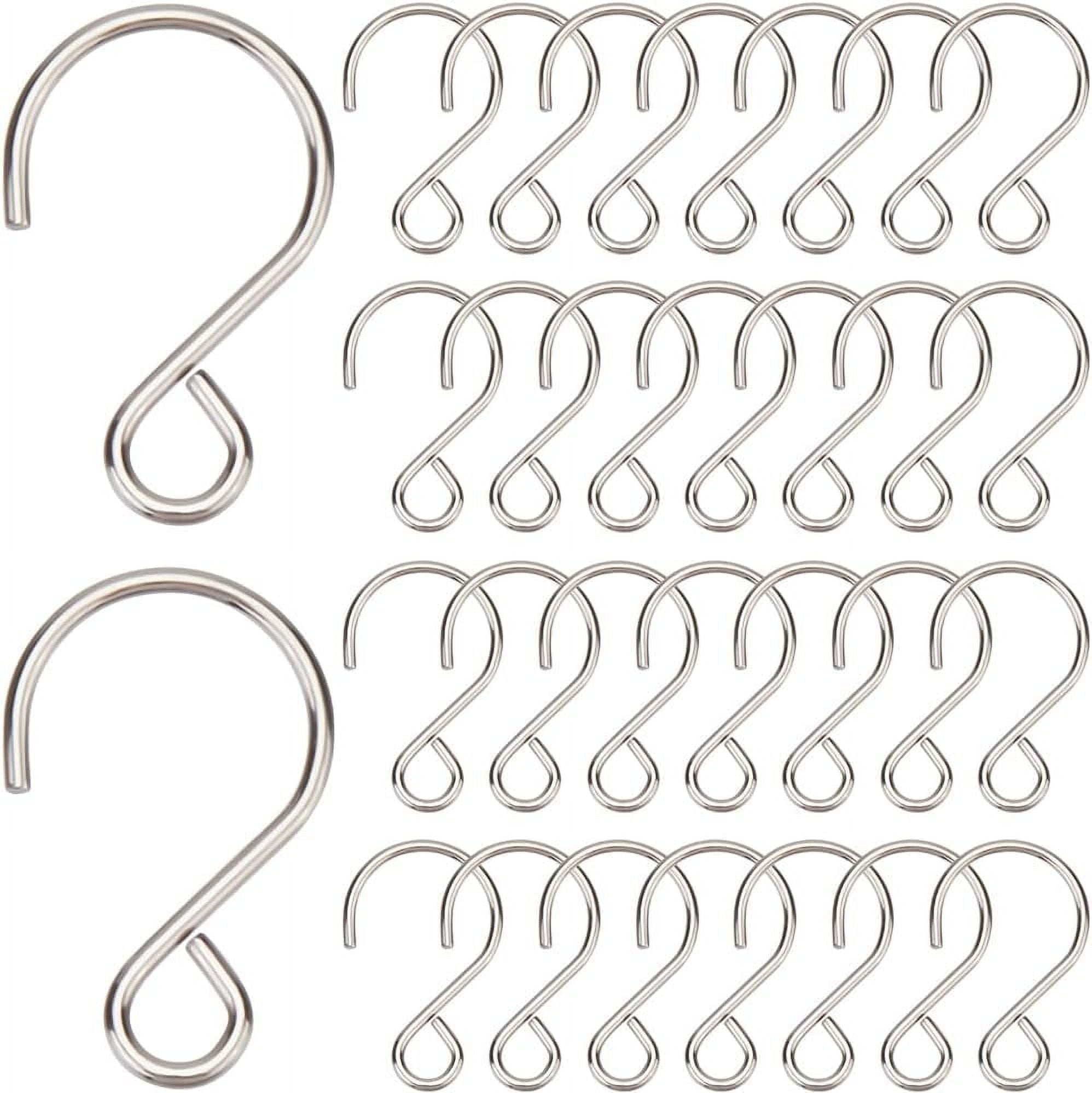 1 Box 300pcs Stainless Steel S Hooks Small S Shaped Hook Tiny Miniature ...