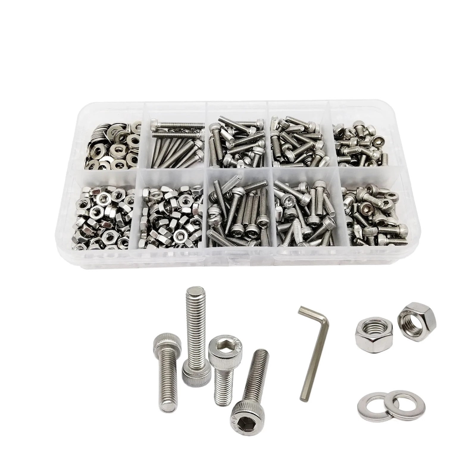 1 Box 304 A2 Stainless Steel Hex Hexagon Socket Cap Head Screw Bolt Nut ...