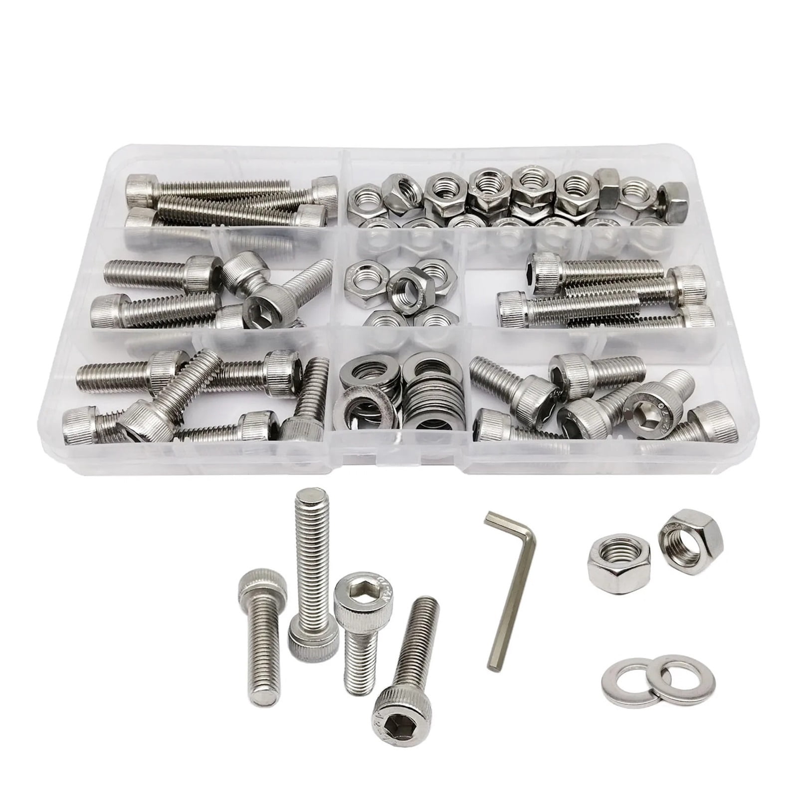 1 Box 304 A2 Stainless Steel Hex Hexagon Socket Cap Head Screw Bolt Nut ...