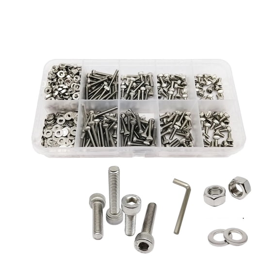 1 Box 304 A2 Stainless Steel Hex Hexagon Socket Cap Head Screw Bolt Nut ...