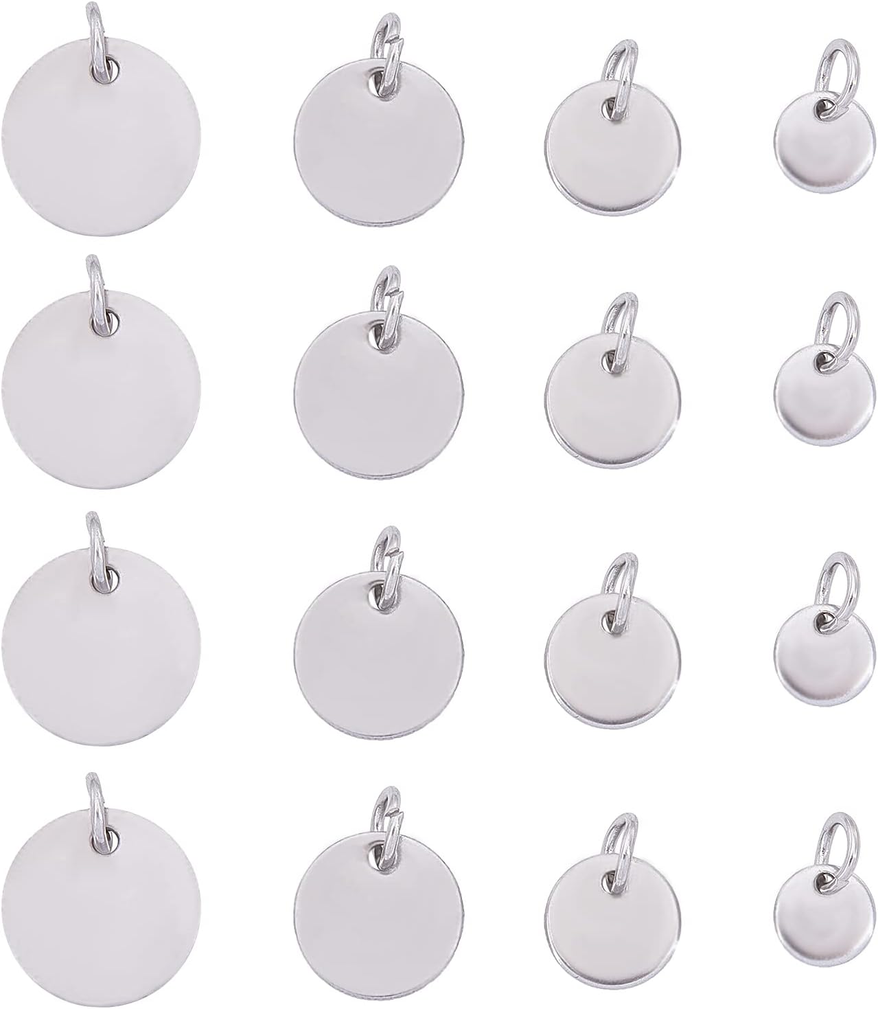 1 Box 304 Stainless Steel Charms with Jump Rings Mirror Polished Finish ...
