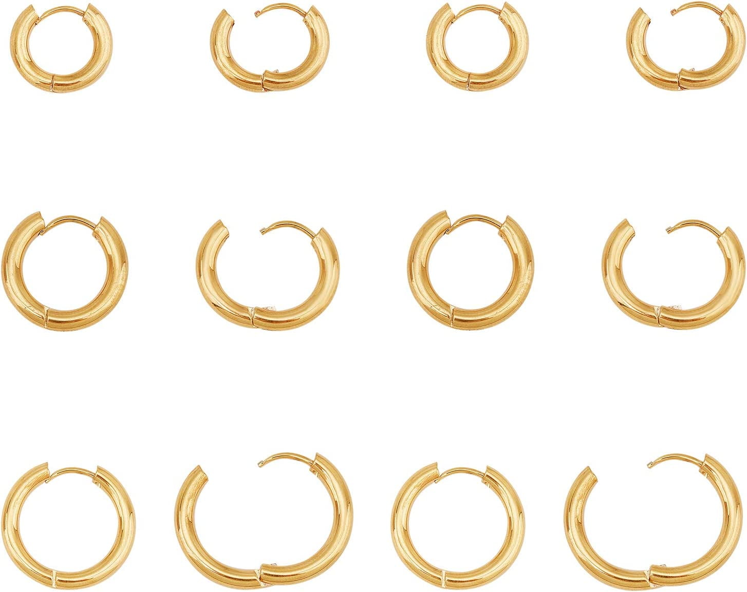 1 Box 304 Stainless Steel Huggie Hoop Earrings Hypoallergenic Earrings ...