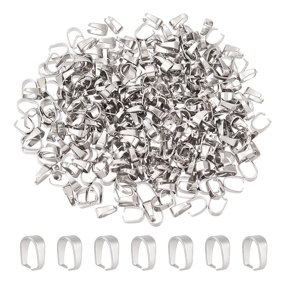 1 Box 304 Stainless Steel Snap on Bails Stainless Steel Color 7x6.5x3mm ...