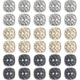 1 Box 30Pcs 3 Colors Metal 2 Hole Button Small Square 0.4 Inch Alloy ...