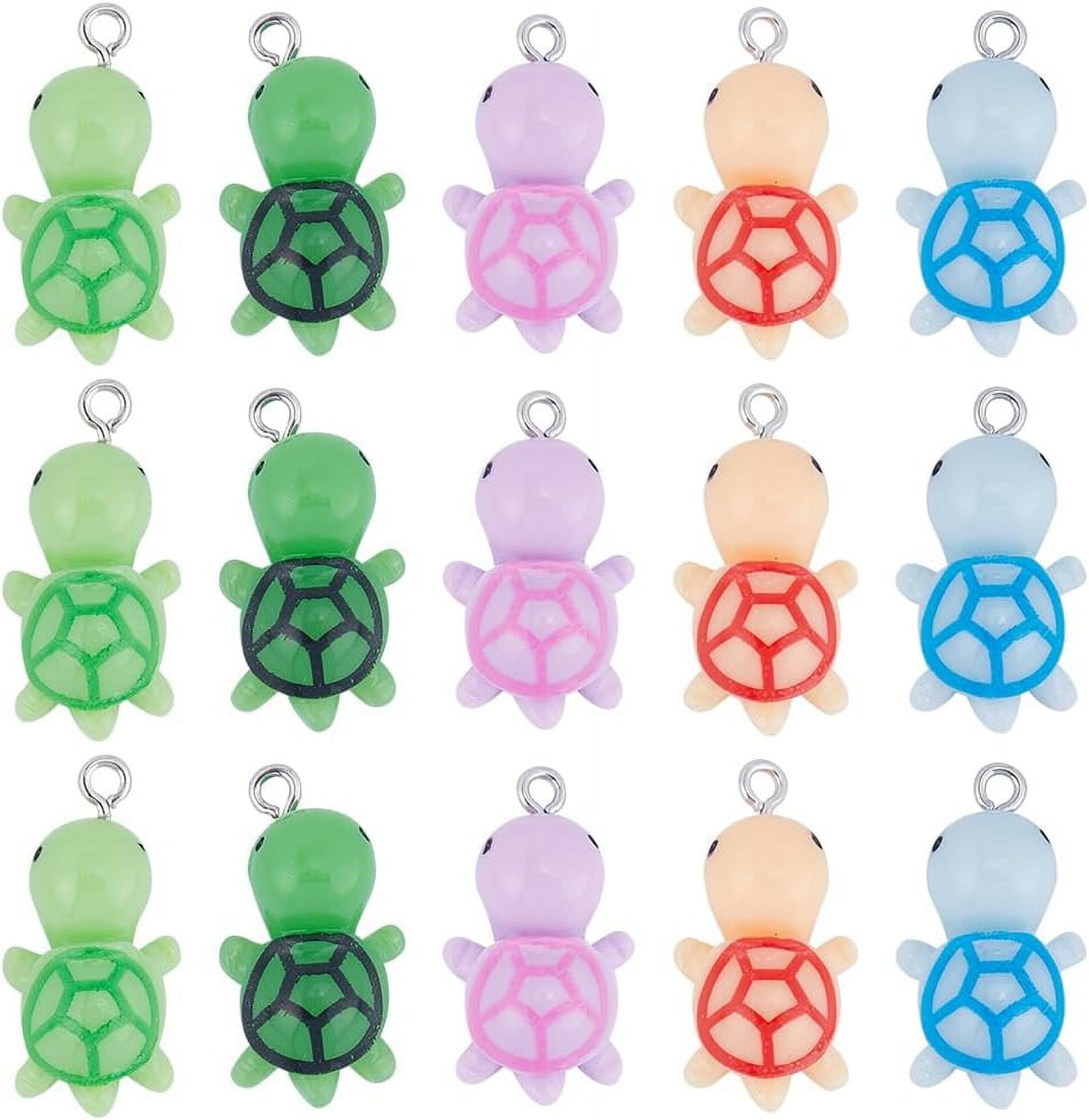 1 Box 30Pcs 5 Colors Turtle Charms Bulk Sea Turtles Charms Mini Cute ...