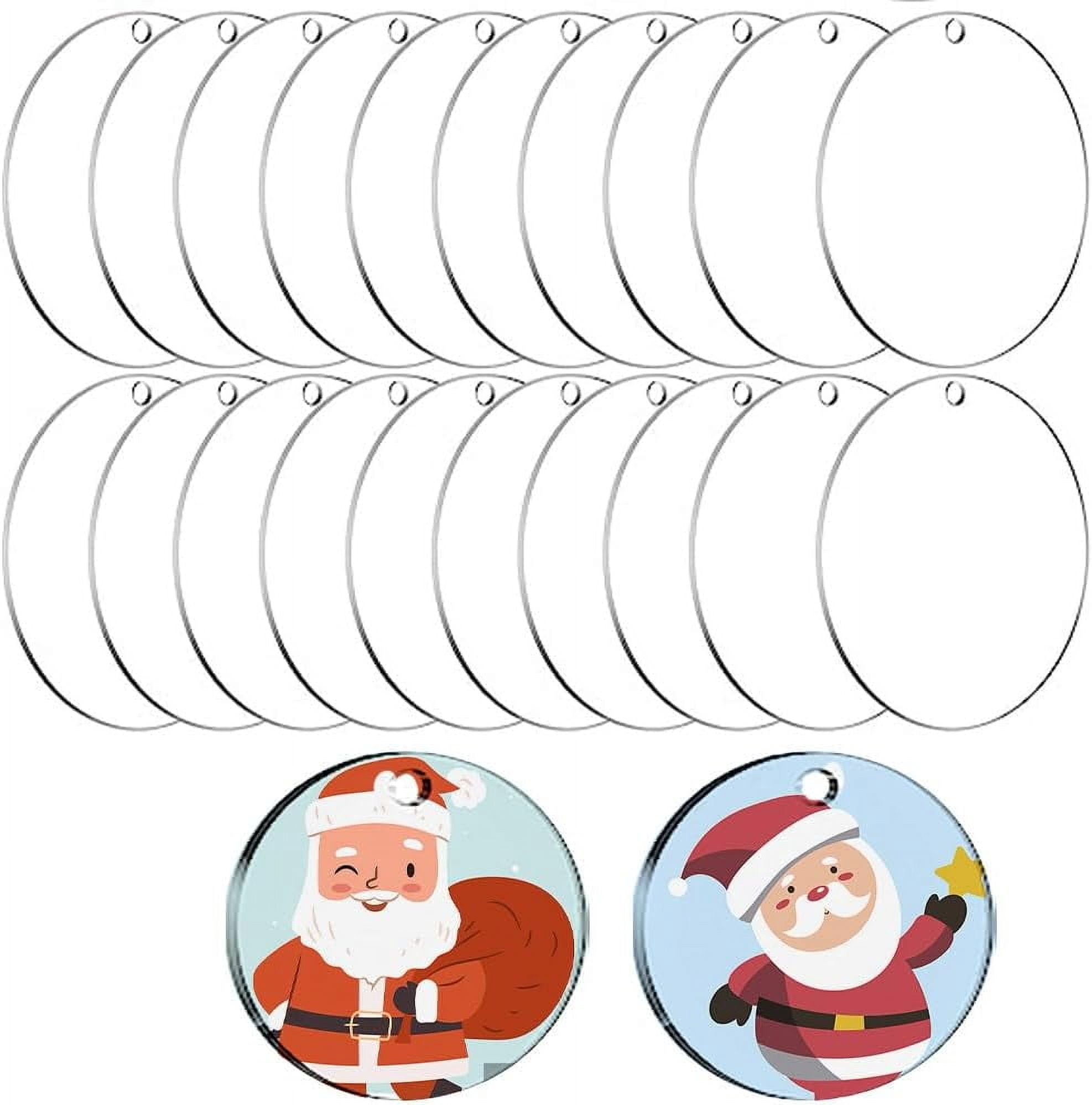 1 Box 30Pcs Acrylic Round Blanks Acrylic Ornament Blanks Clear Circle ...