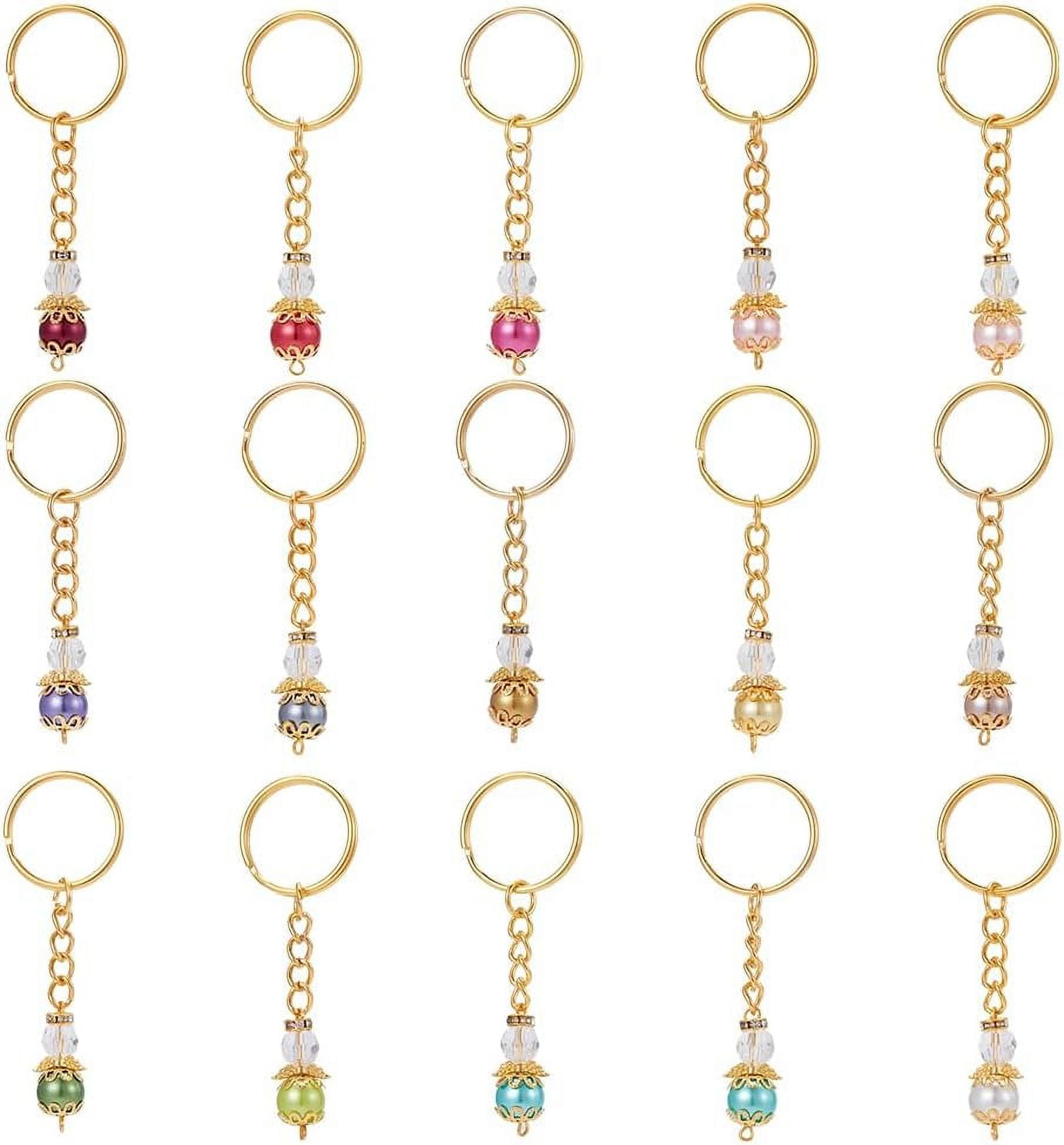 1 Box 30Pcs Angel Keychains Angel Pearl Beads Keychain Pendants Glass ...