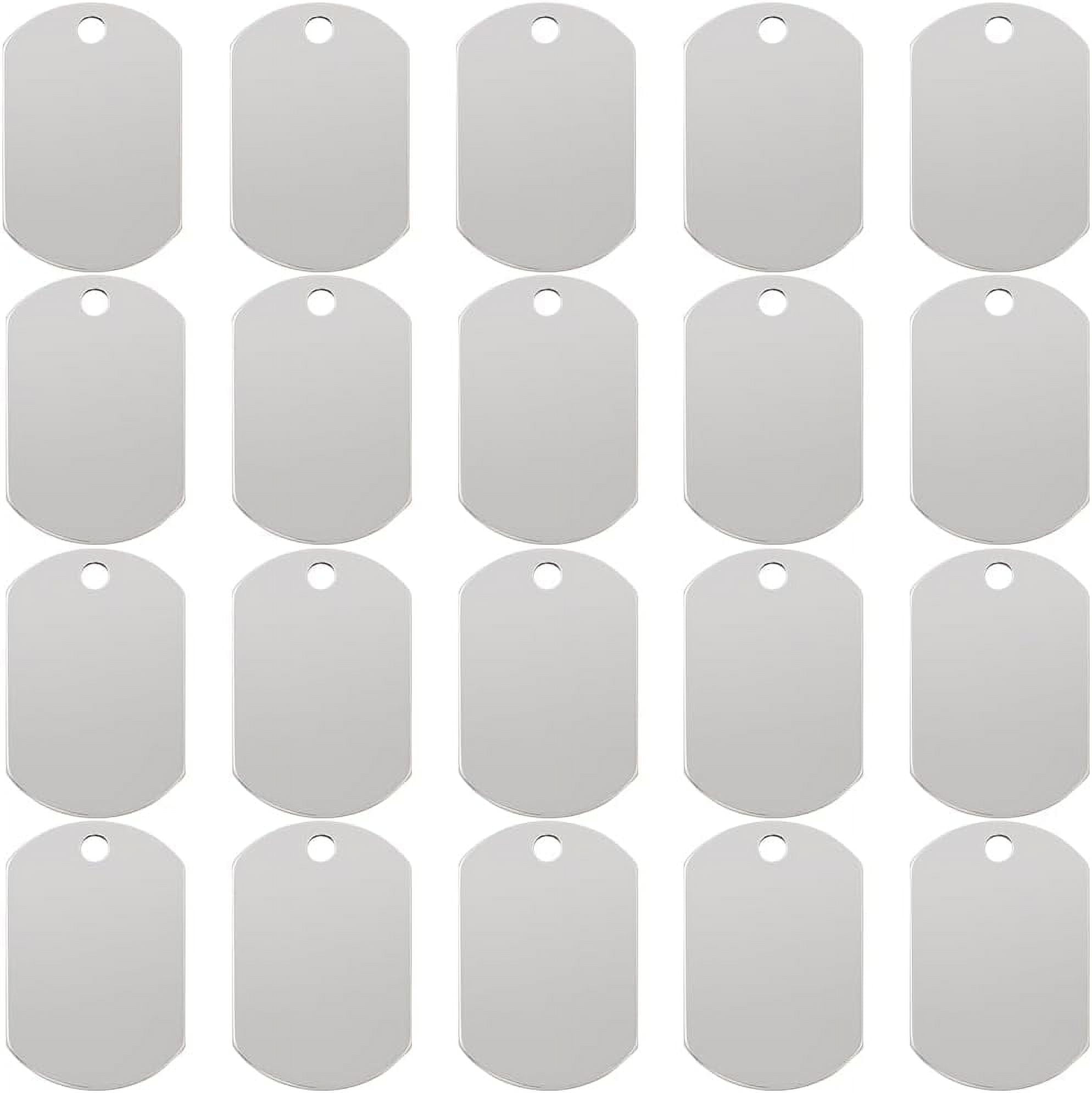 1 Box 30Pcs Blank Metal Stamping Charms Stainless Steel Rectangle ...