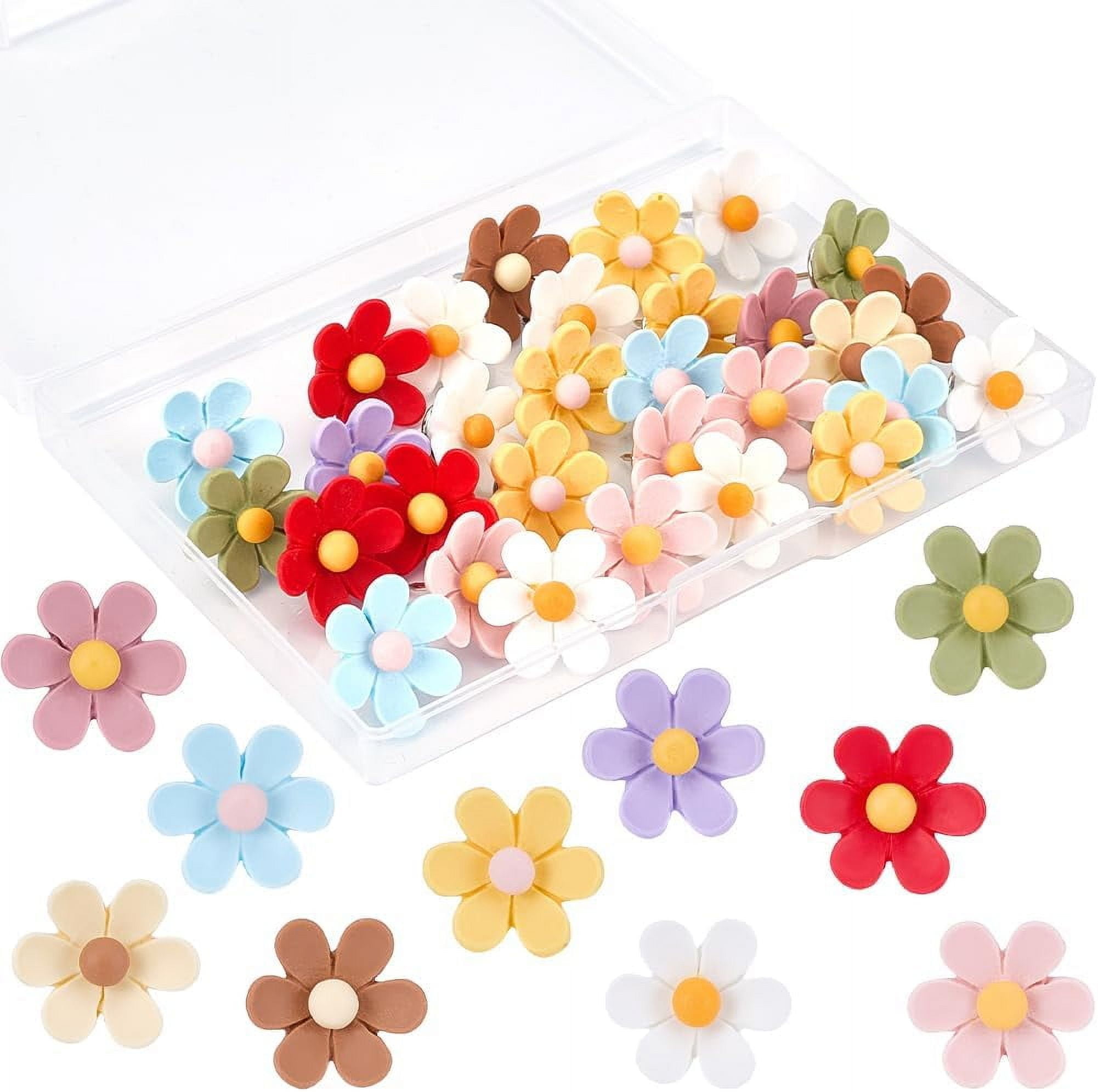 1 Box 30Pcs Flower Pushpins Floral Thumb Tacks 0.83 Inch Decorative ...