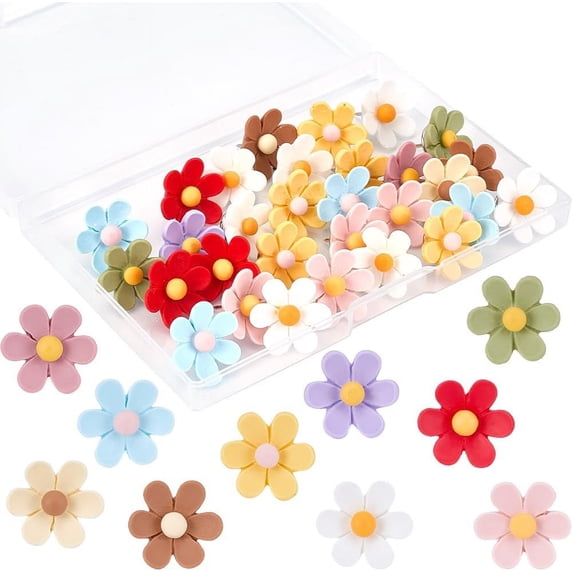 1 Box 30Pcs Flower Pushpins Floral Thumb Tacks 0.83 Inch Decorative ...