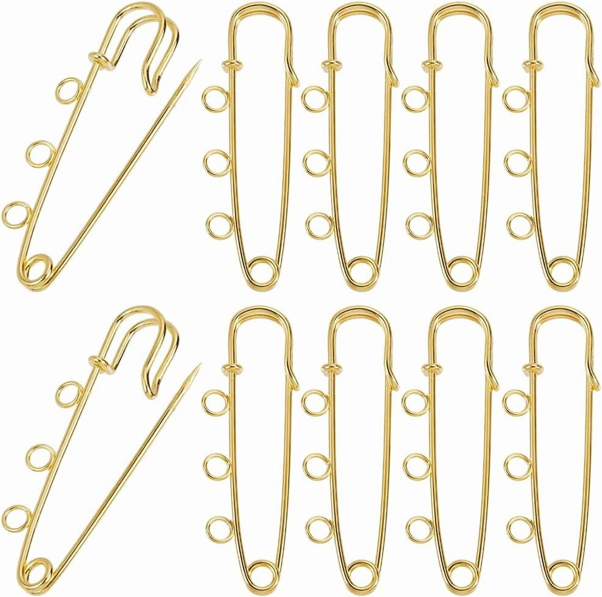 1 Box 30Pcs Gold Safety Pin Kilt Pins Bulk Metal Iron Heavy Duty Fastener Decoration Loops Clasp ...