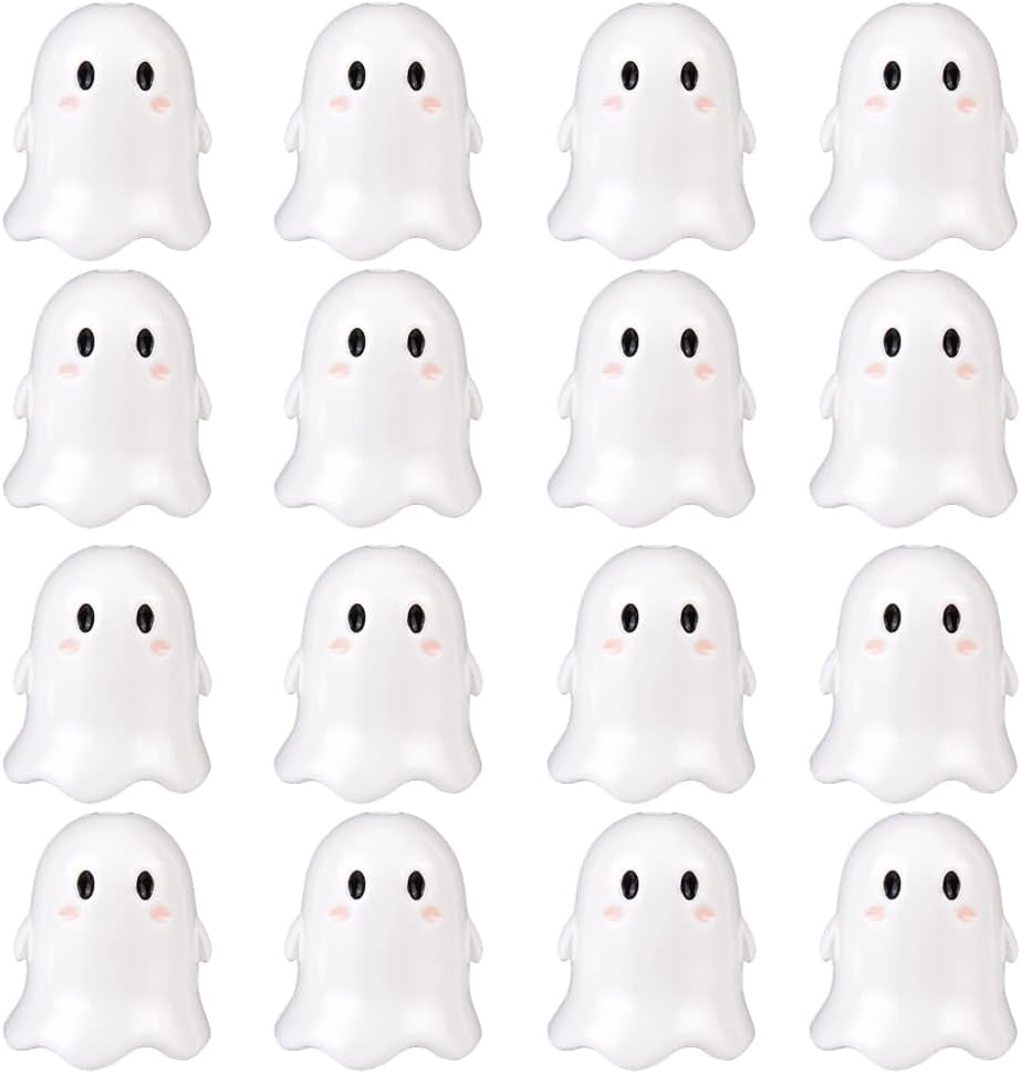 1 Box 30Pcs Halloween Craft Beads Ghost Bead Acrylic Small Opaque ...