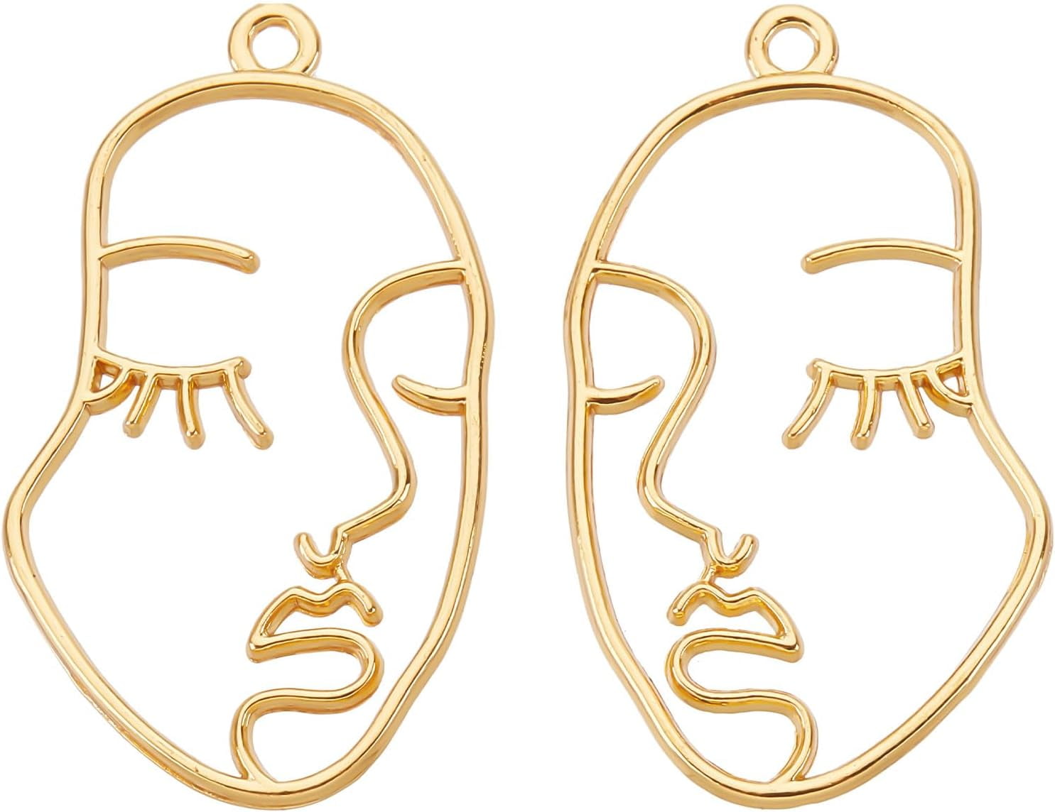 1 Box 30Pcs Human Face Charms Open Back Bezel Abstract Face Charms ...