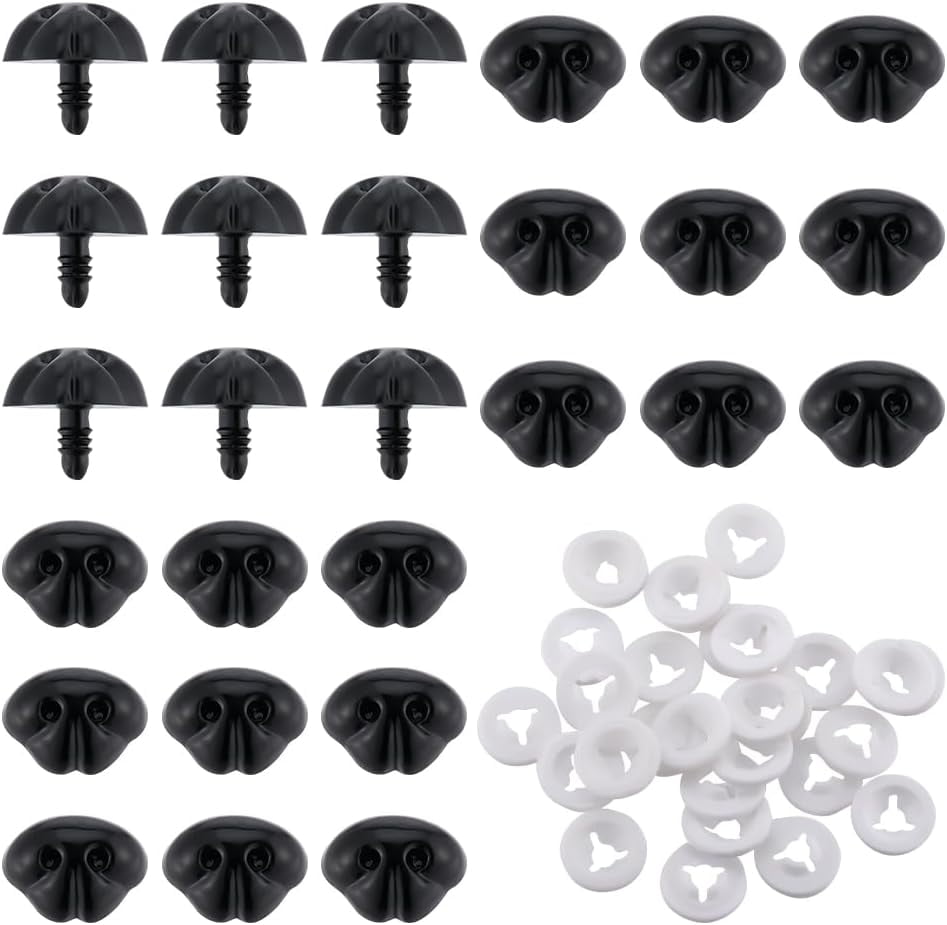 1 Box 30Pcs Large Plastic Doll Noses 23mm Black Safety Noses Stuffed ...