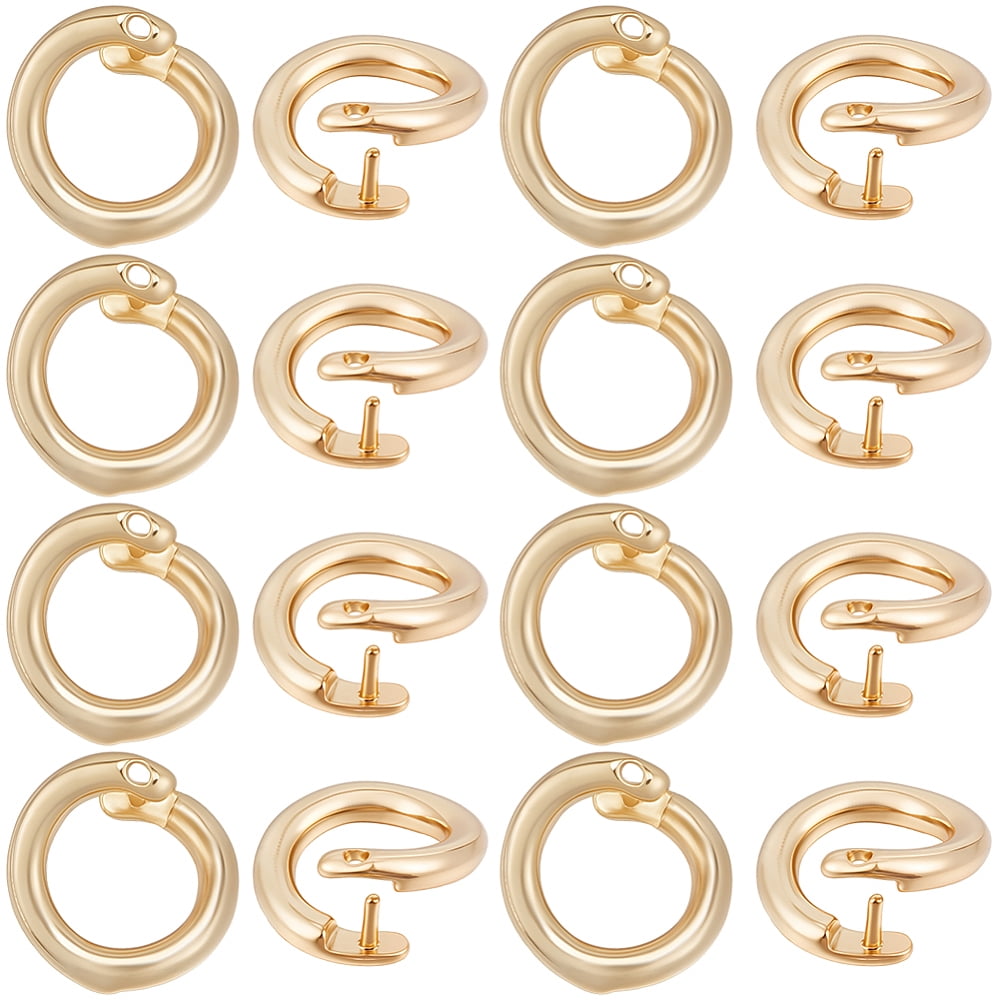 1 Box 30Pcs Locking Jump Rings 18K Gold Plated OD 7.5mm ID 5mm Split ...