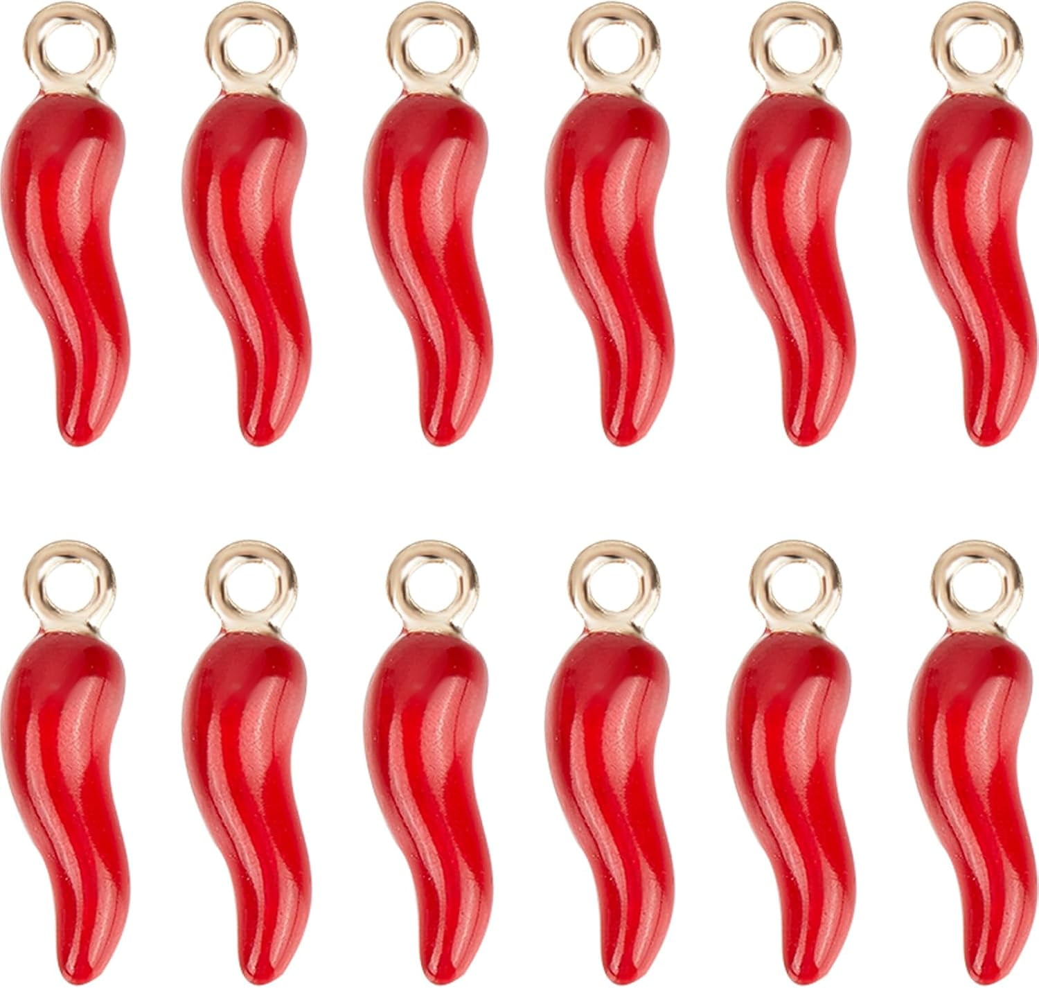 1 Box 30Pcs Pepper Charms Vegetable Charms Mini Small Enamel Hot Pepper Red Chili Food Charm ...