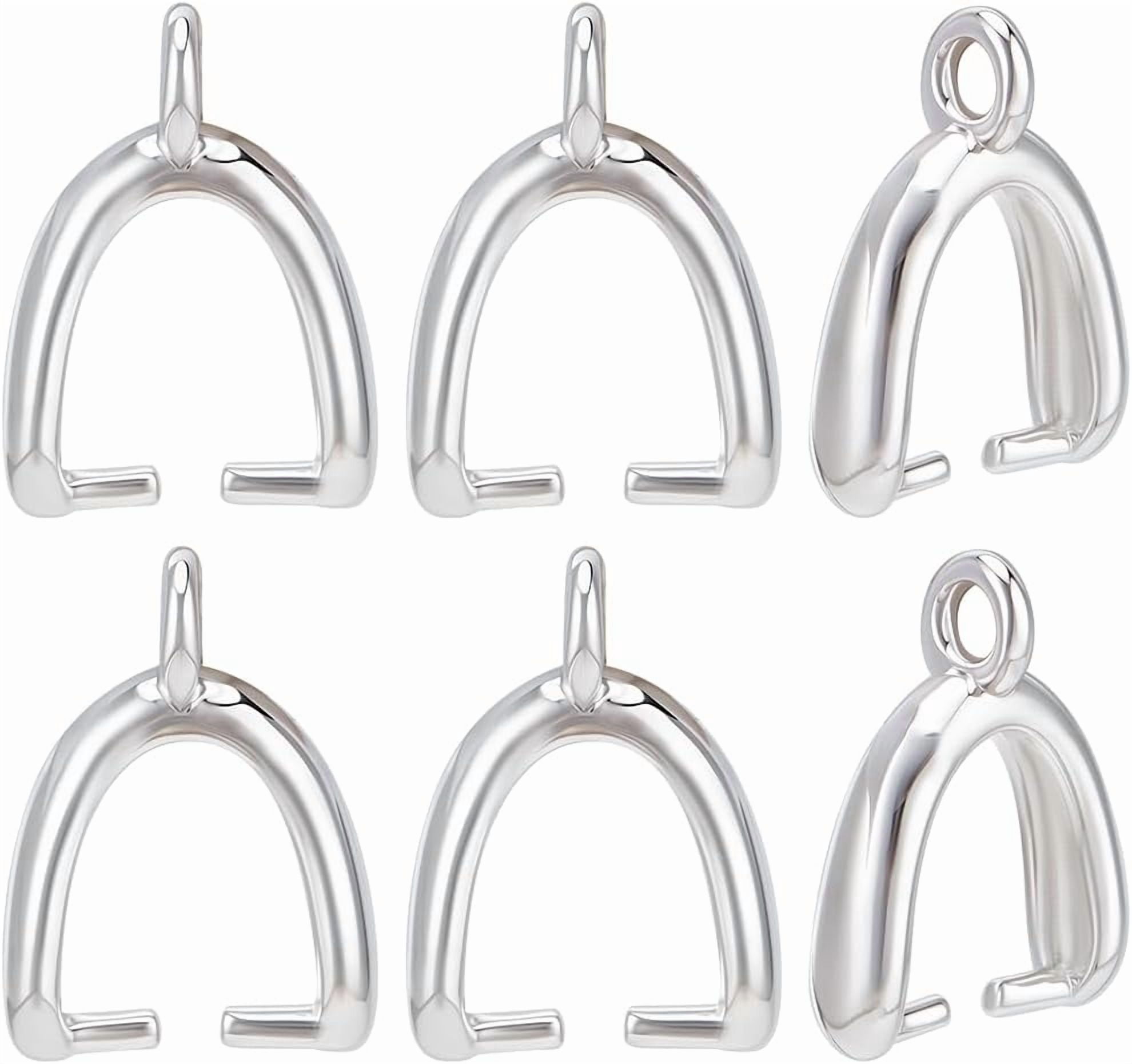 1 Box 30Pcs Pinch Bails 925 Sterling Silver Plated Small Clip On Bails ...