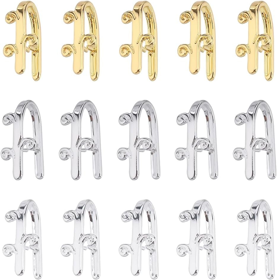 1 Box 30Pcs Pinch Bails Brass Bail Hooks Golden Silver 18mm Bud Shape ...