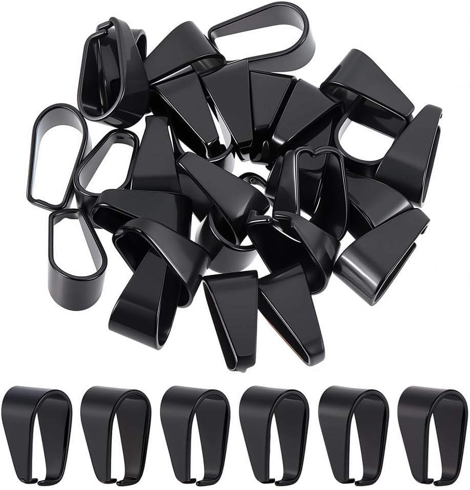 1 Box 30Pcs Pinch Bails Stainless Steel Pendant Bail Black Snap on ...