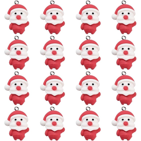 1 Box 30Pcs Santa Claus Charms Christmas Resin Charm Bulk Winter Xmas ...